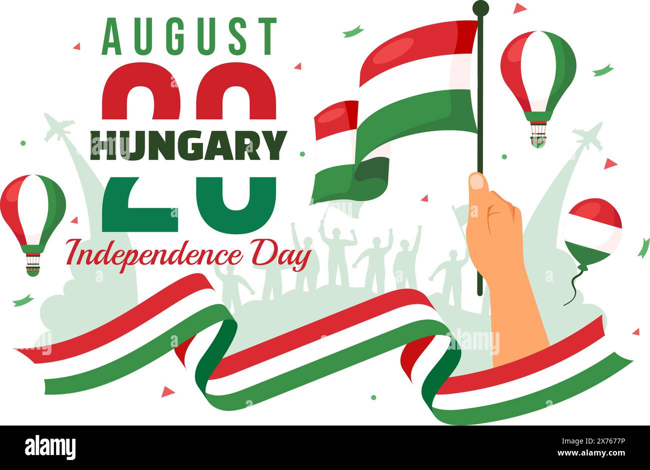 Happy Hungary Independence Day Vector Illustration featuring the ...