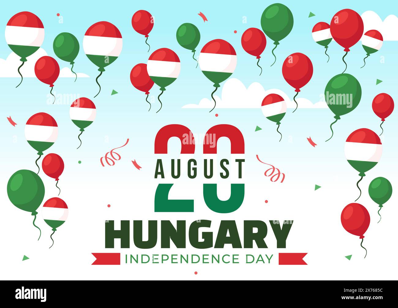 Happy Hungary Independence Day Vector Illustration featuring the ...