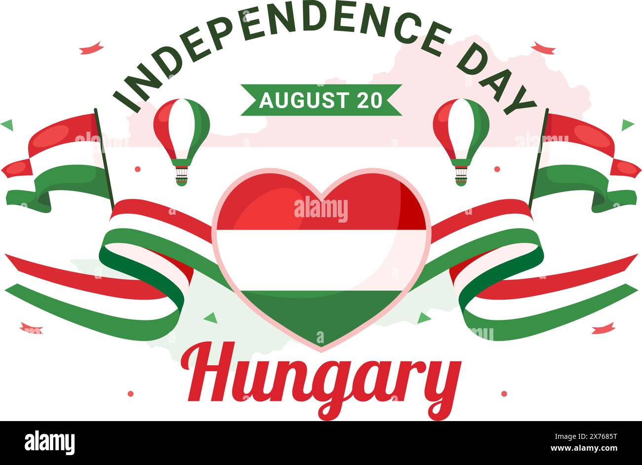 Happy Hungary Independence Day Vector Illustration featuring the ...