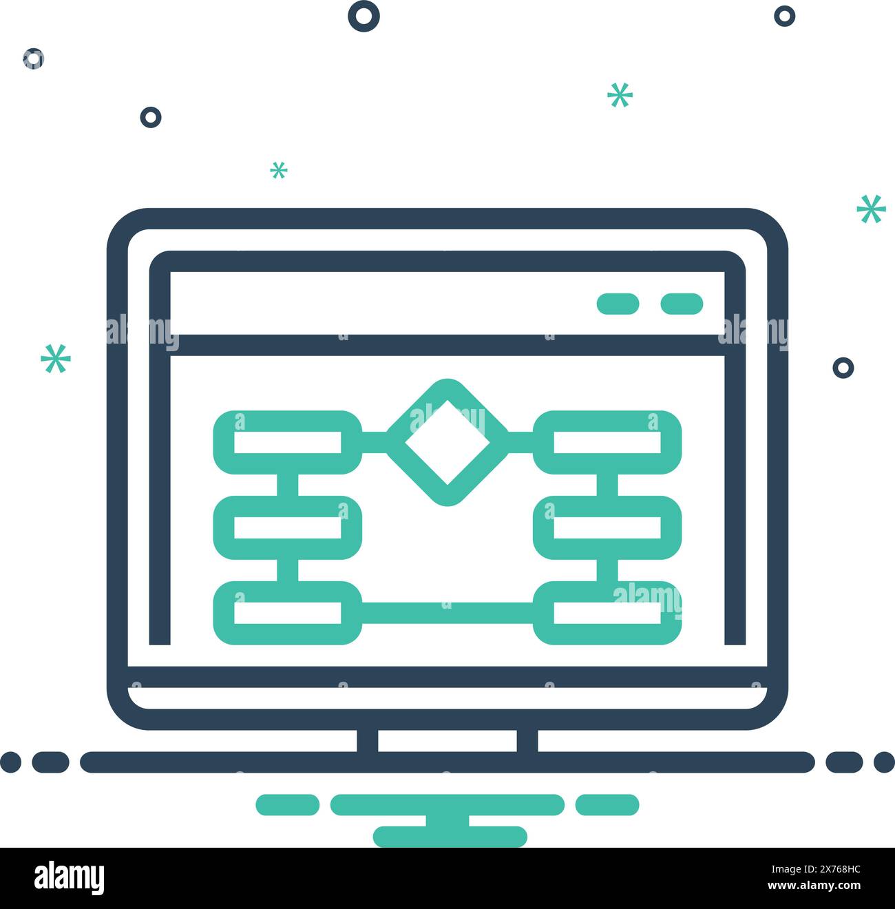 Icon website algorithm application Cut Out Stock Images & Pictures - Alamy