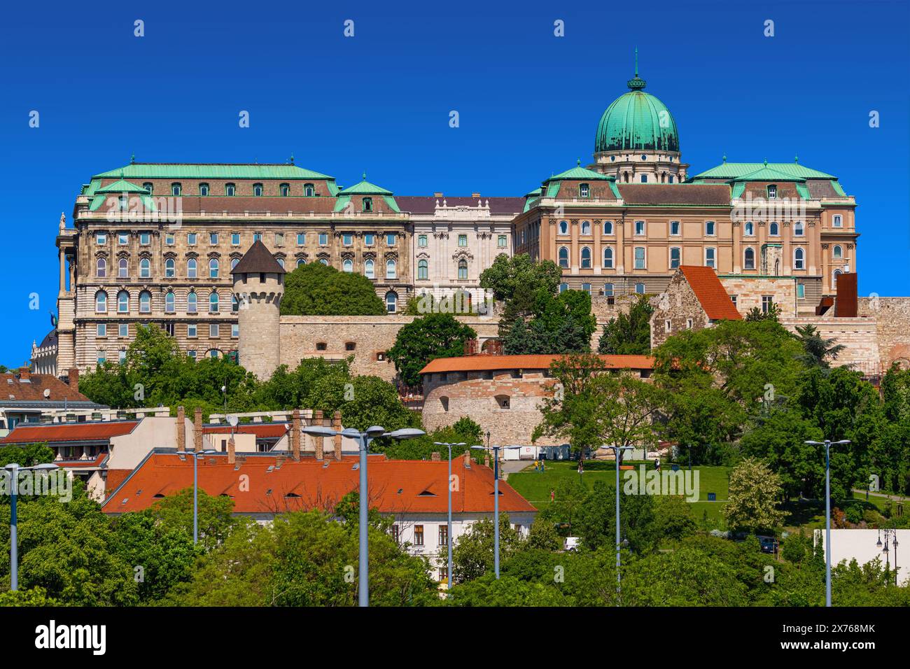 View of the Buda Castle, the historical castle and palace complex in ...