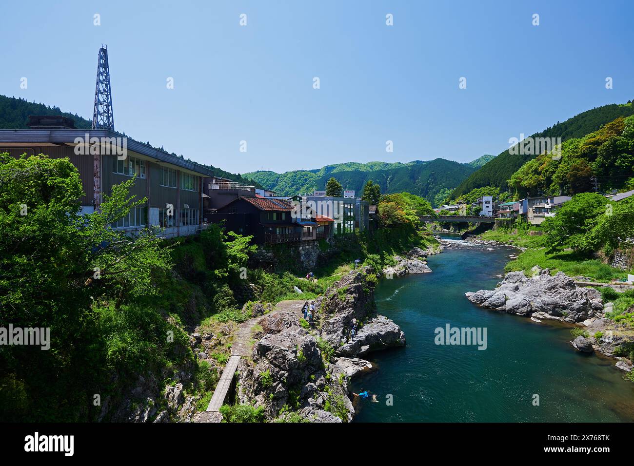Stunning landscape overlooking the village of Gujo Hachiman in Japan ...