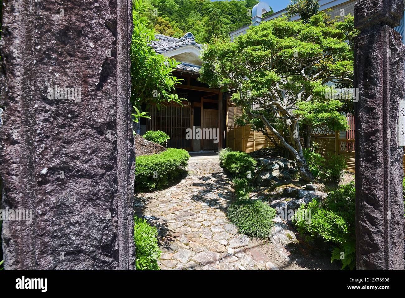 Entrance to an old traditional house in Gujo Hachiman in Japan Stock ...