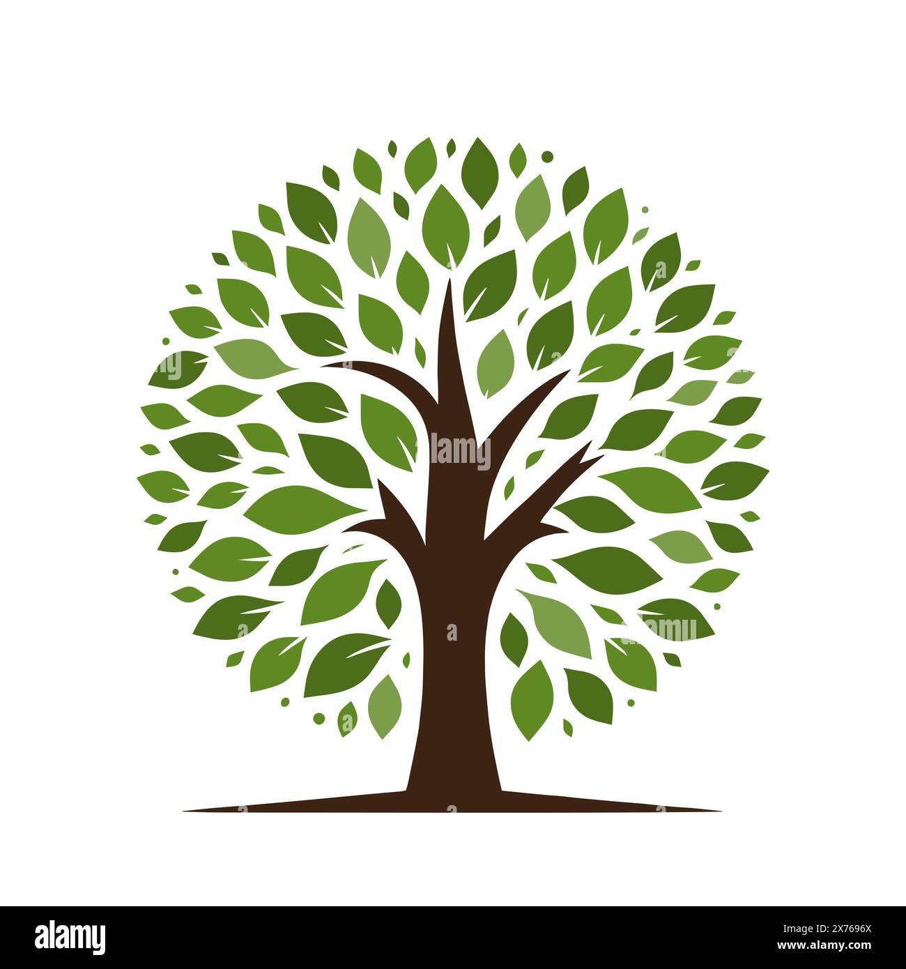 Tree logo design. Tree icon isolated. Cute tree symbol with leaves ...