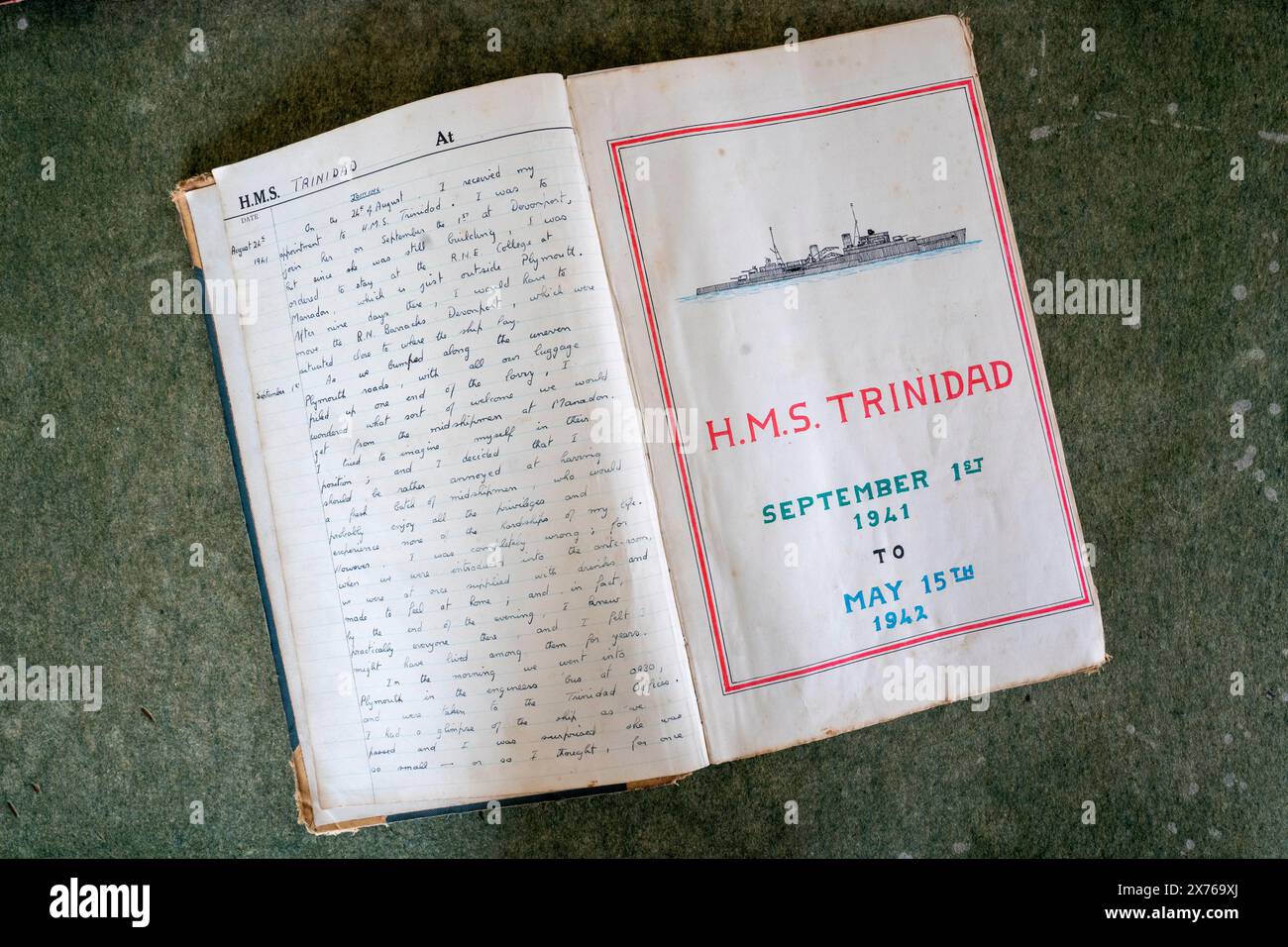 Pages of the World War II journal kept during the Arctic Convoys by ...