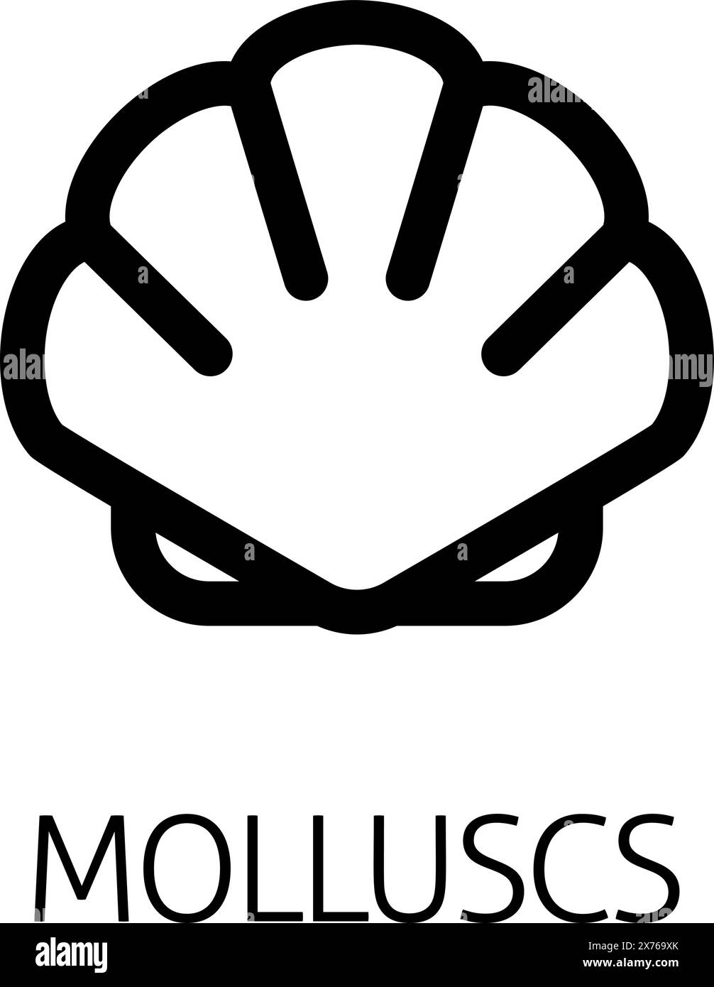 Seashell Shell Clam Mollusc Seafood Food Icon Stock Vector Image & Art ...