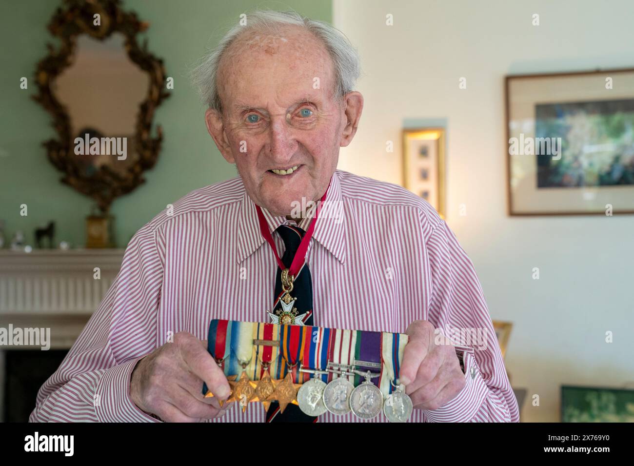 Vice Admiral Sir Thomas Baird, from Symington in Ayrshire, holding up ...