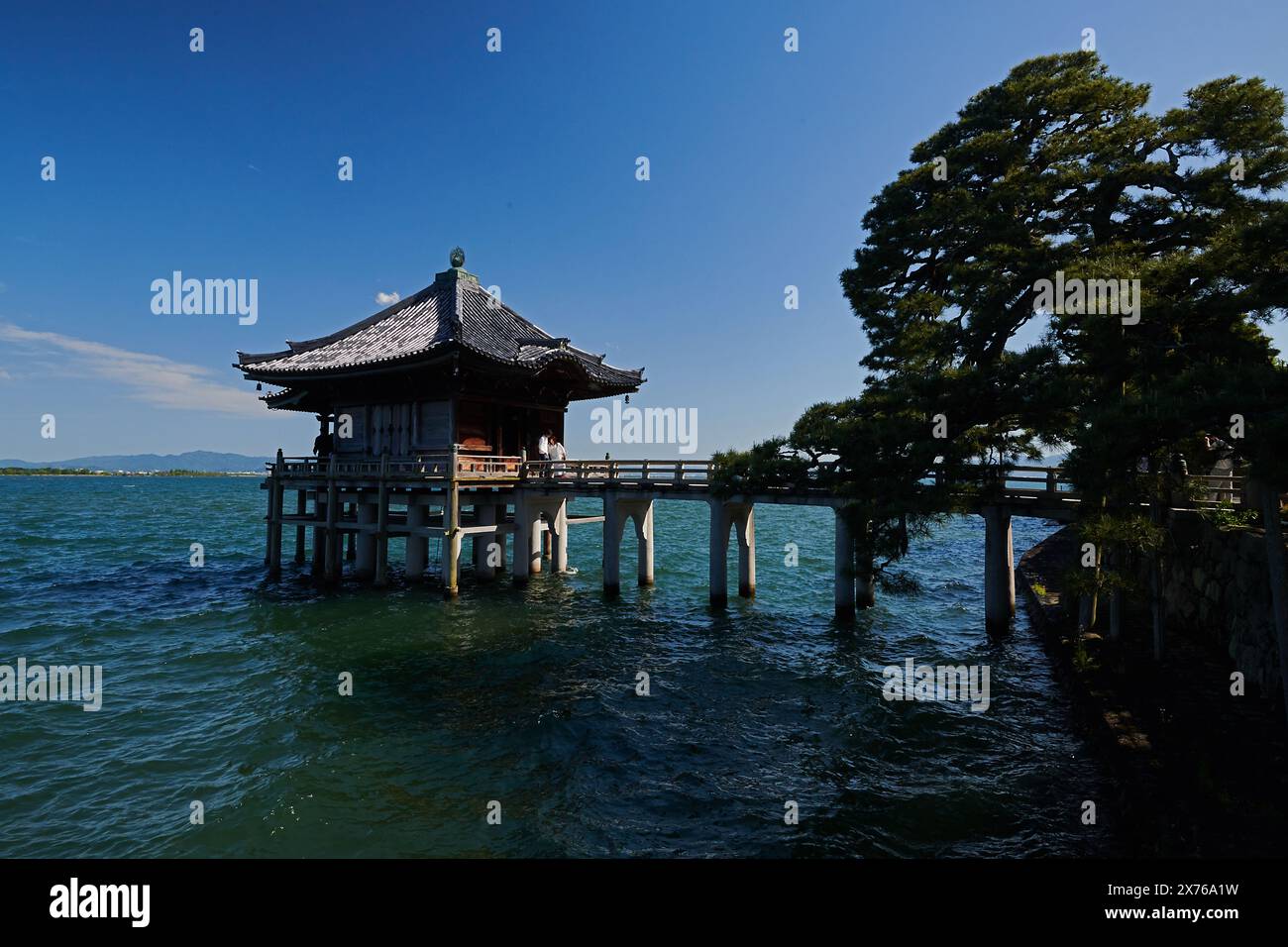 Floating temple on Lake Biwa in Japan Stock Photo - Alamy