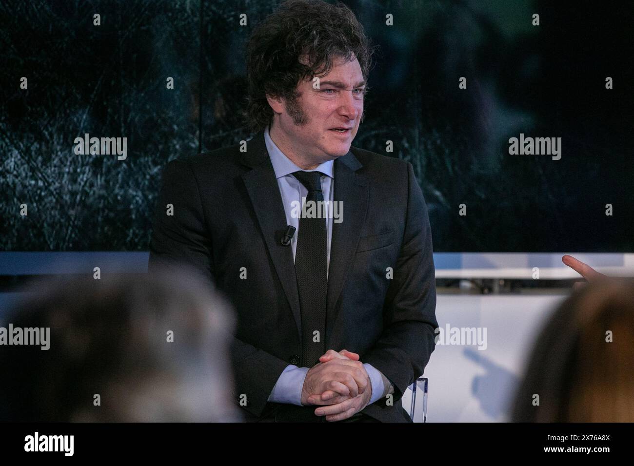 Madrid, Spain. 17th May, 2024. Javier Milei president of Argentina seen ...