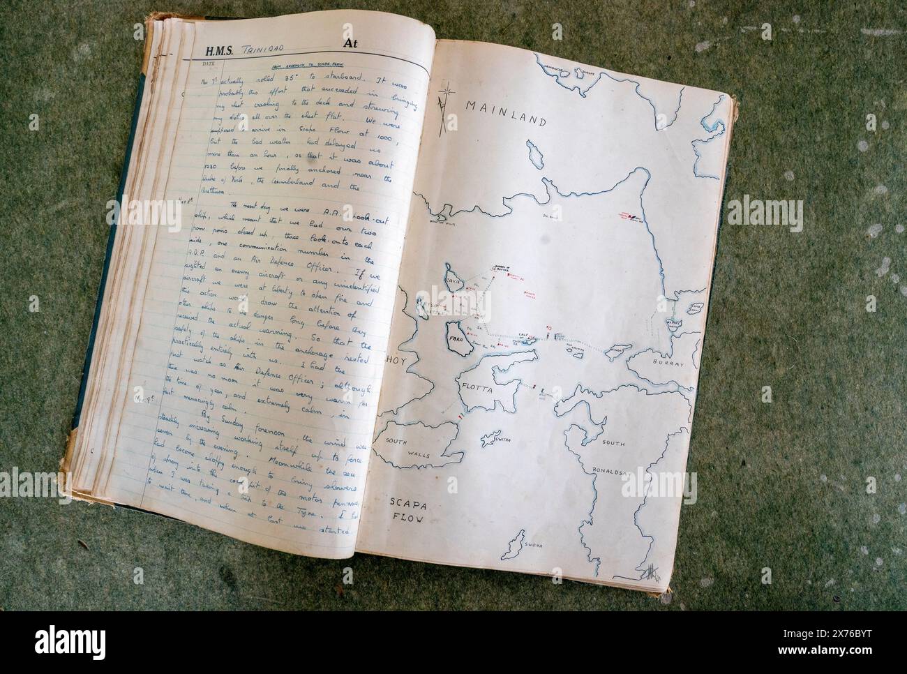 Pages of the World War II journal kept during the Arctic Convoys by ...