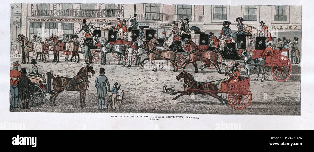 History Royal Mail, West Country Mail coach, at Gloucester Coffee House ...