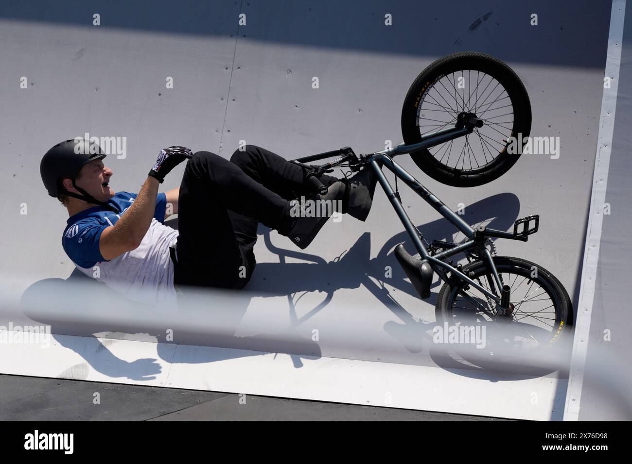 United States' Marcus Christopher crash during the Cycling BMX ...