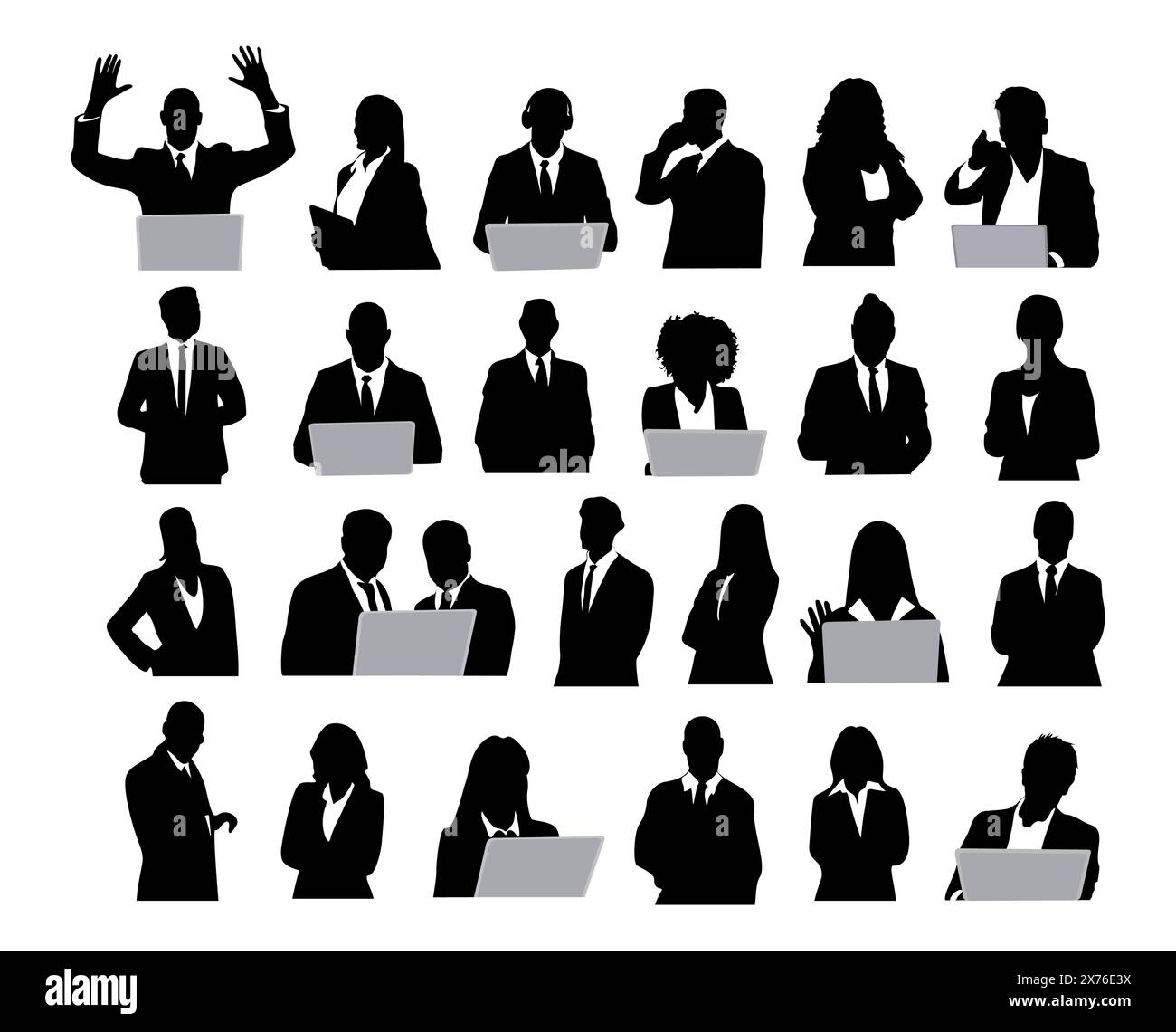 A collection of silhouettes of business people Stock Vector Image & Art ...