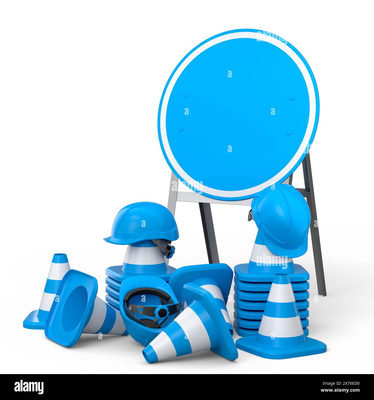 Traffic cones on asphalt Cut Out Stock Images & Pictures - Alamy