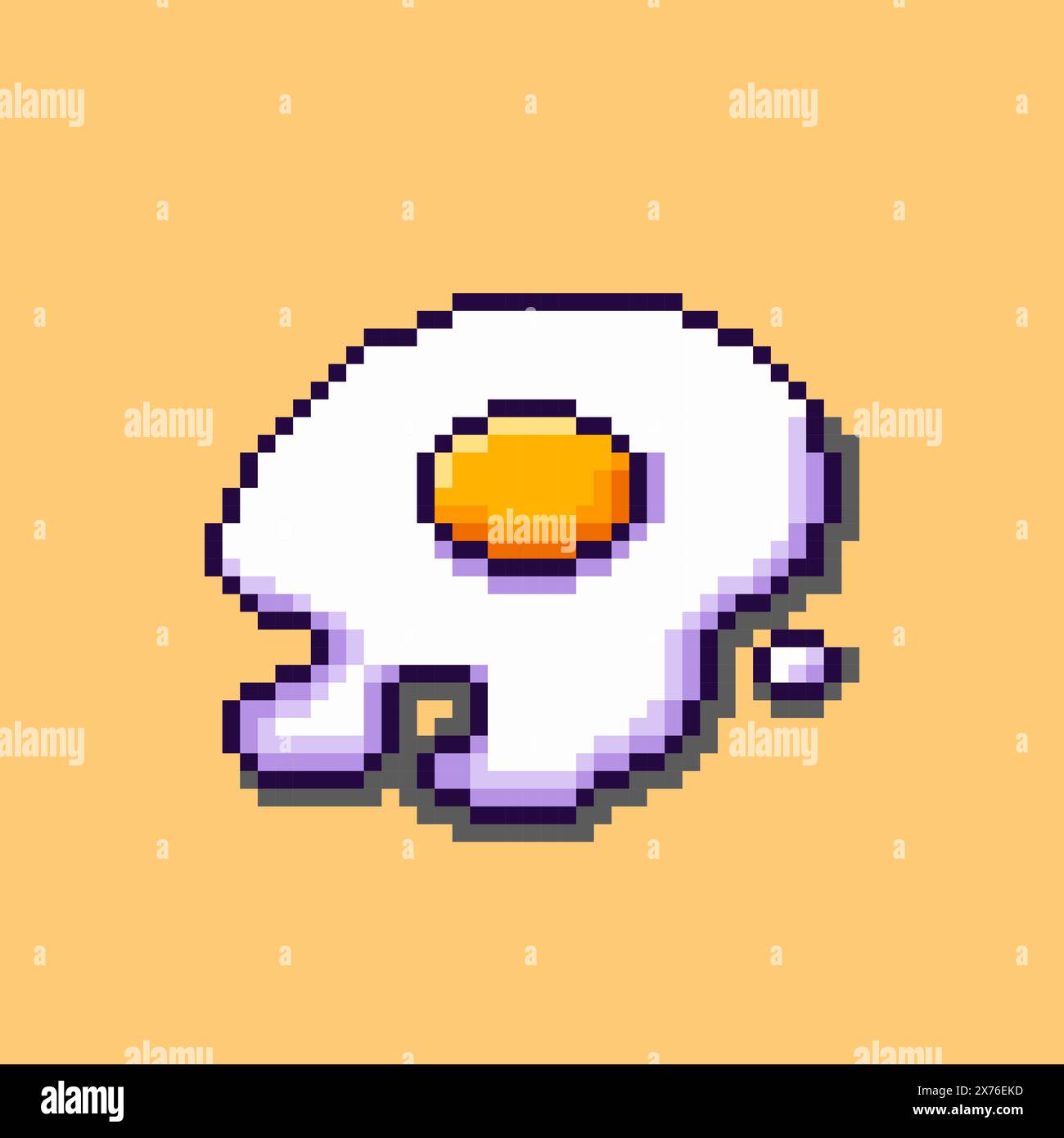 Vector Illustration of Fried Egg with Pixel Art Design, perfect for ...
