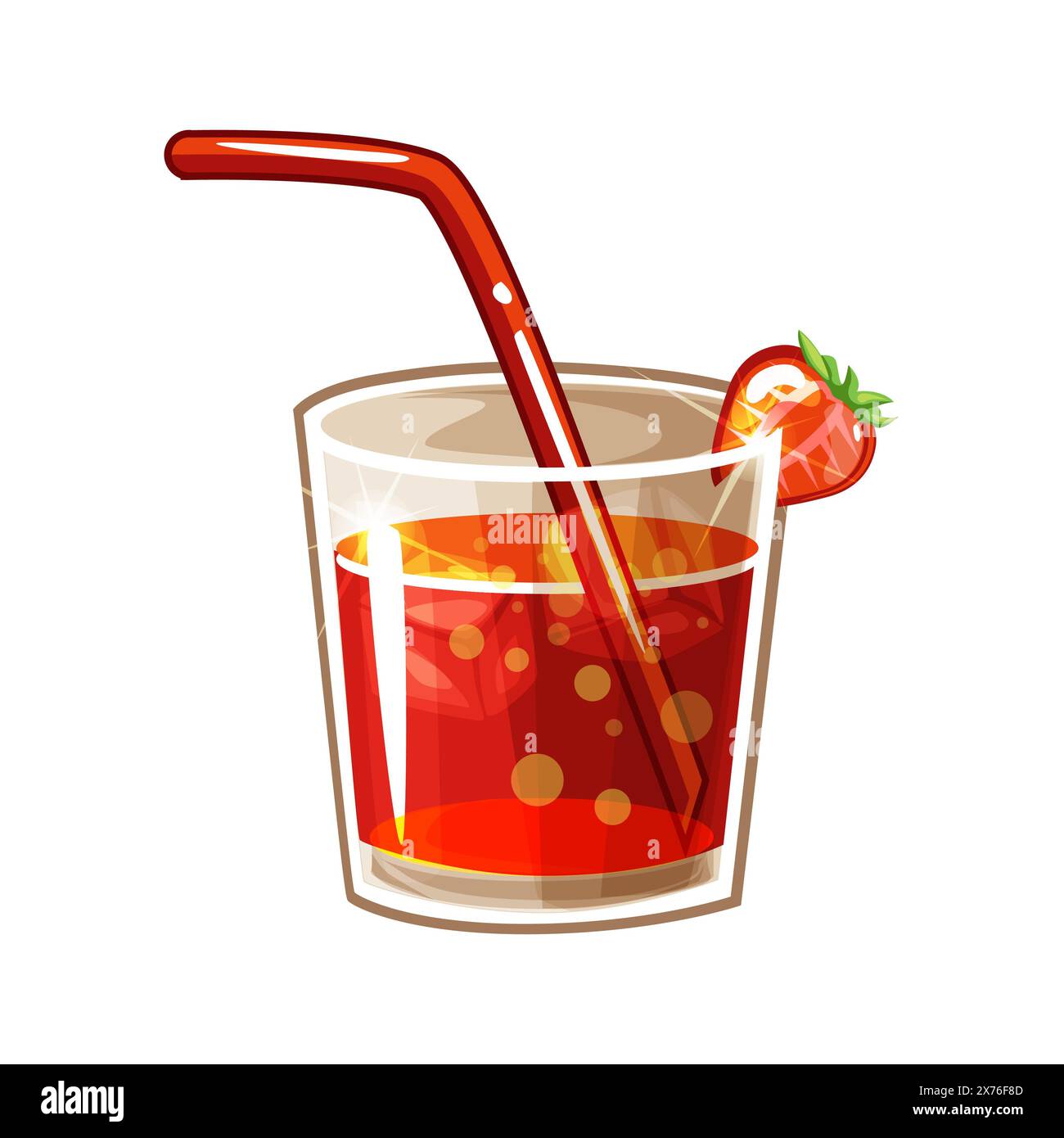 Glass juice strawberry design Cut Out Stock Images & Pictures - Alamy