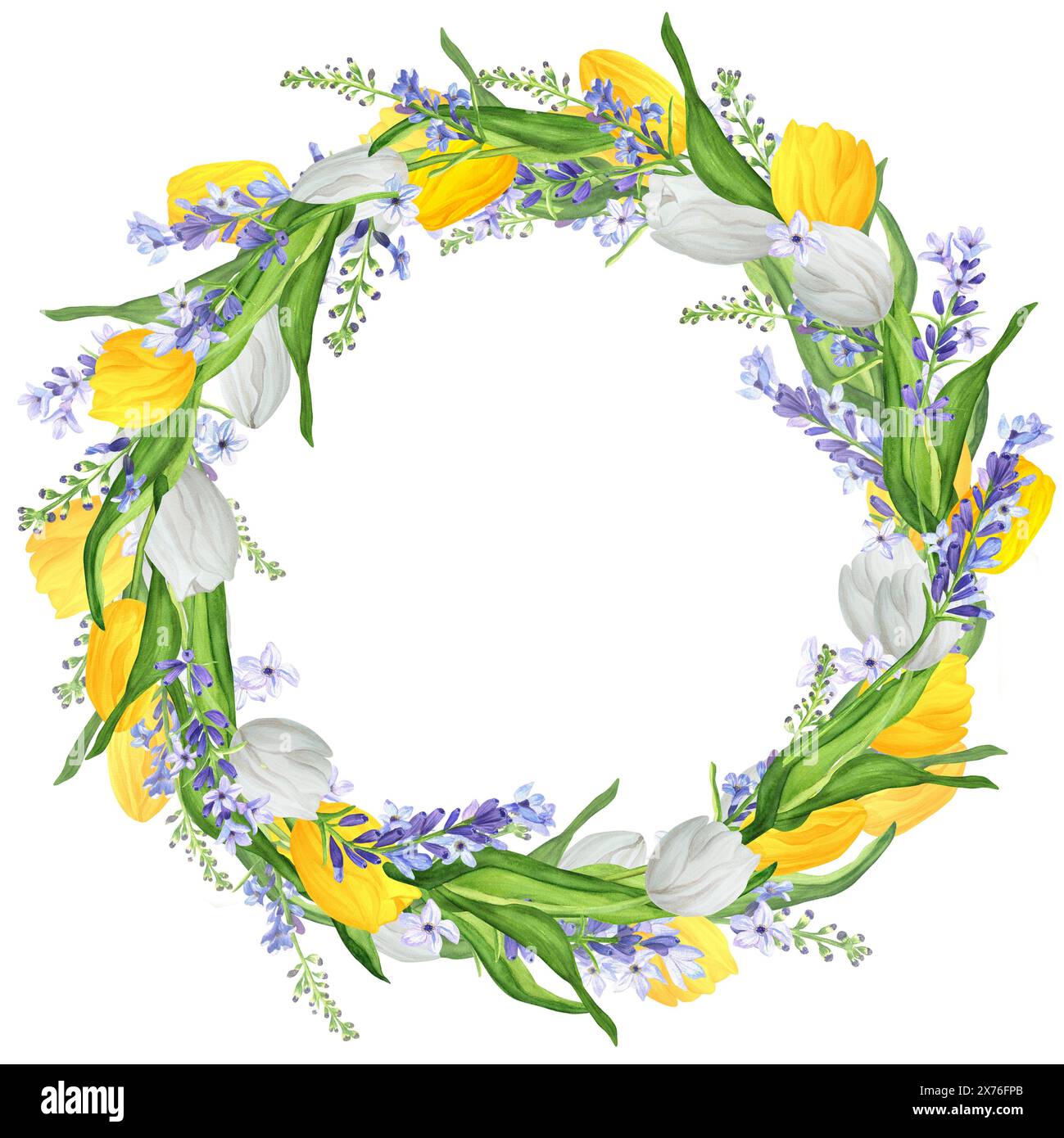 Yellow tulips painting Cut Out Stock Images & Pictures - Alamy