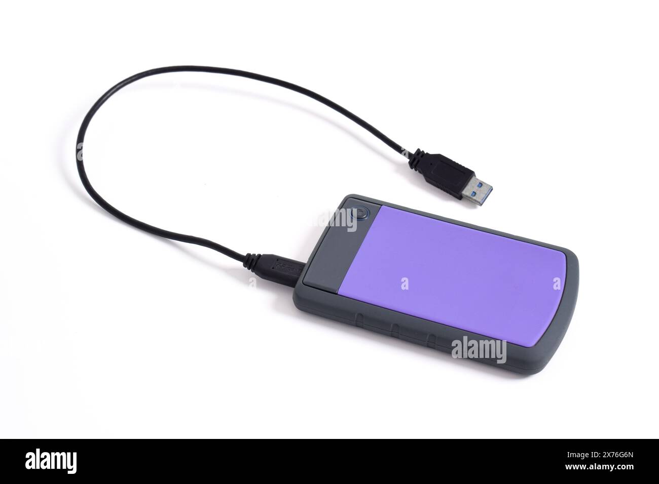 External Hard Disk drive with usb cable isolated on white background ...