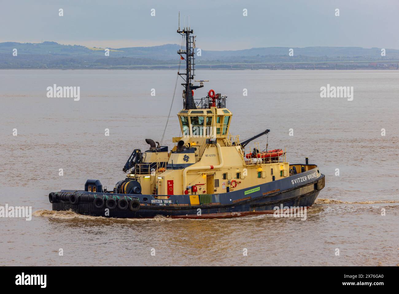 Tug Svitzer Brunel heading out backwards to meet up with cruise ship ...