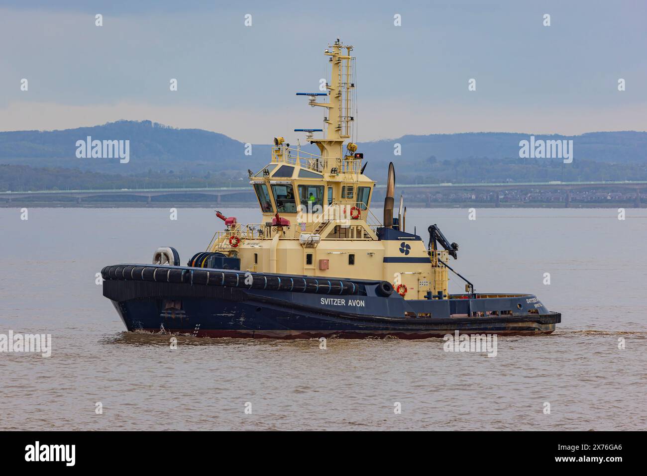 Tug Svitzer Avon waiting on the arrival of cruise ship Ambition to take ...