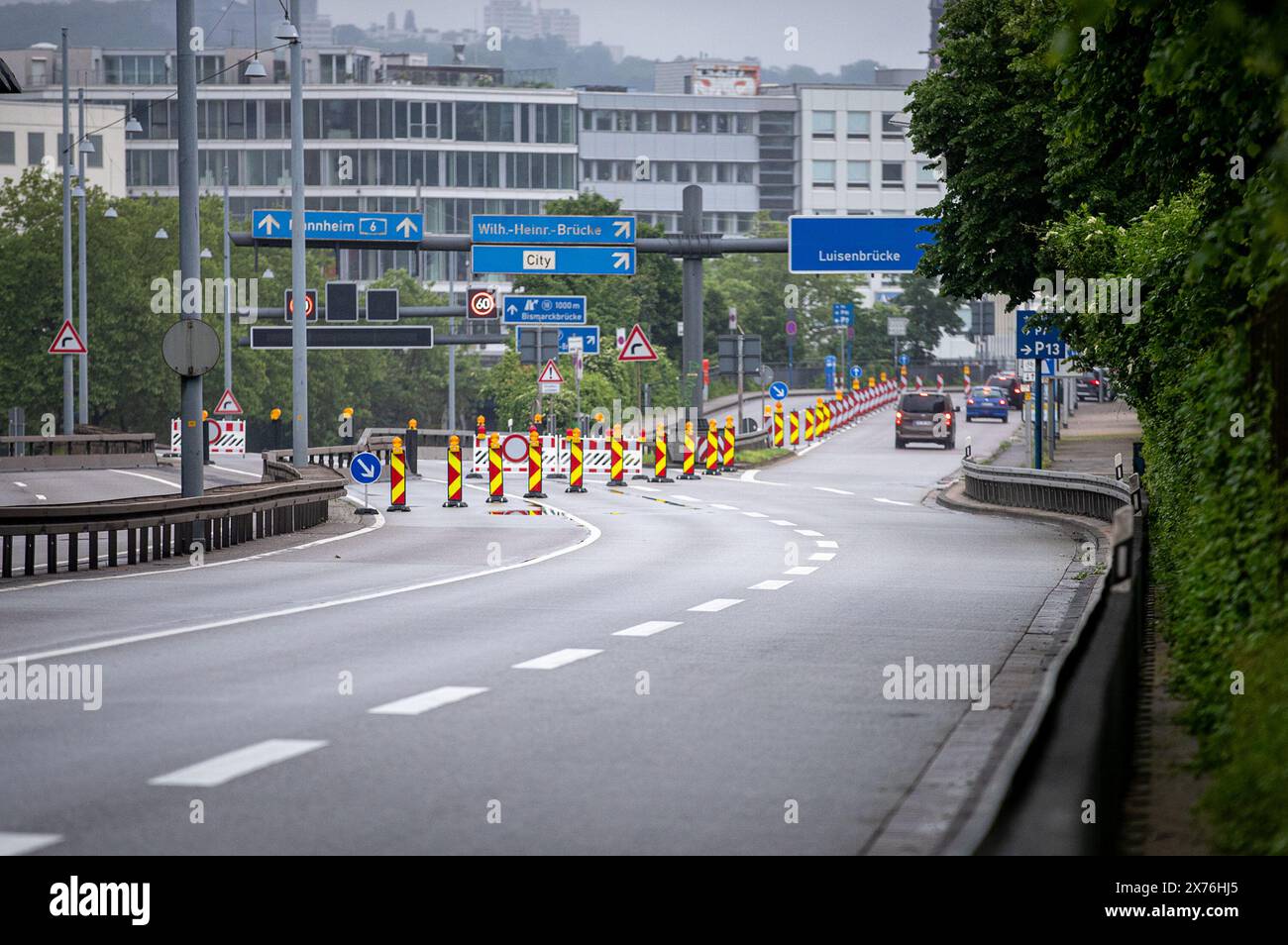 18 May 2024, Saarland, Saarbrücken: The flood bypass on the A620 urban ...