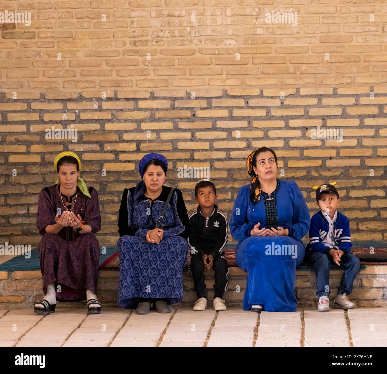 pilgrims in prayer at the tomb of Sultan Sanjar, Marv, Turkmenistan ...