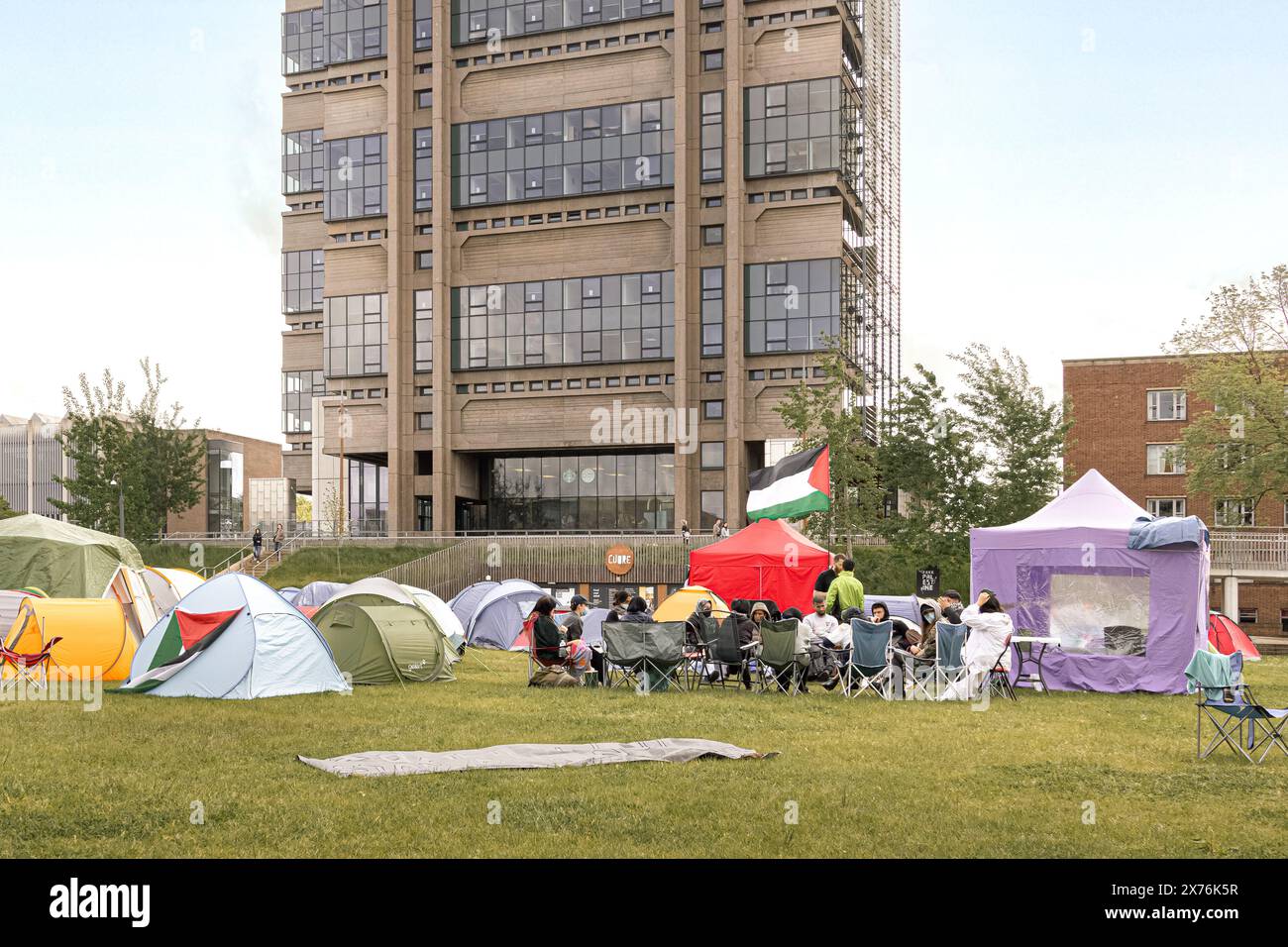 Pro Palestinian protesters in around 40 tents set up at the University ...