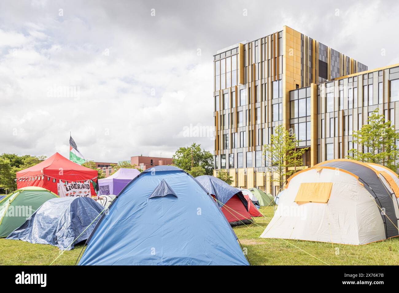 Pro Palestinian protesters in around 40 tents set up at the University ...