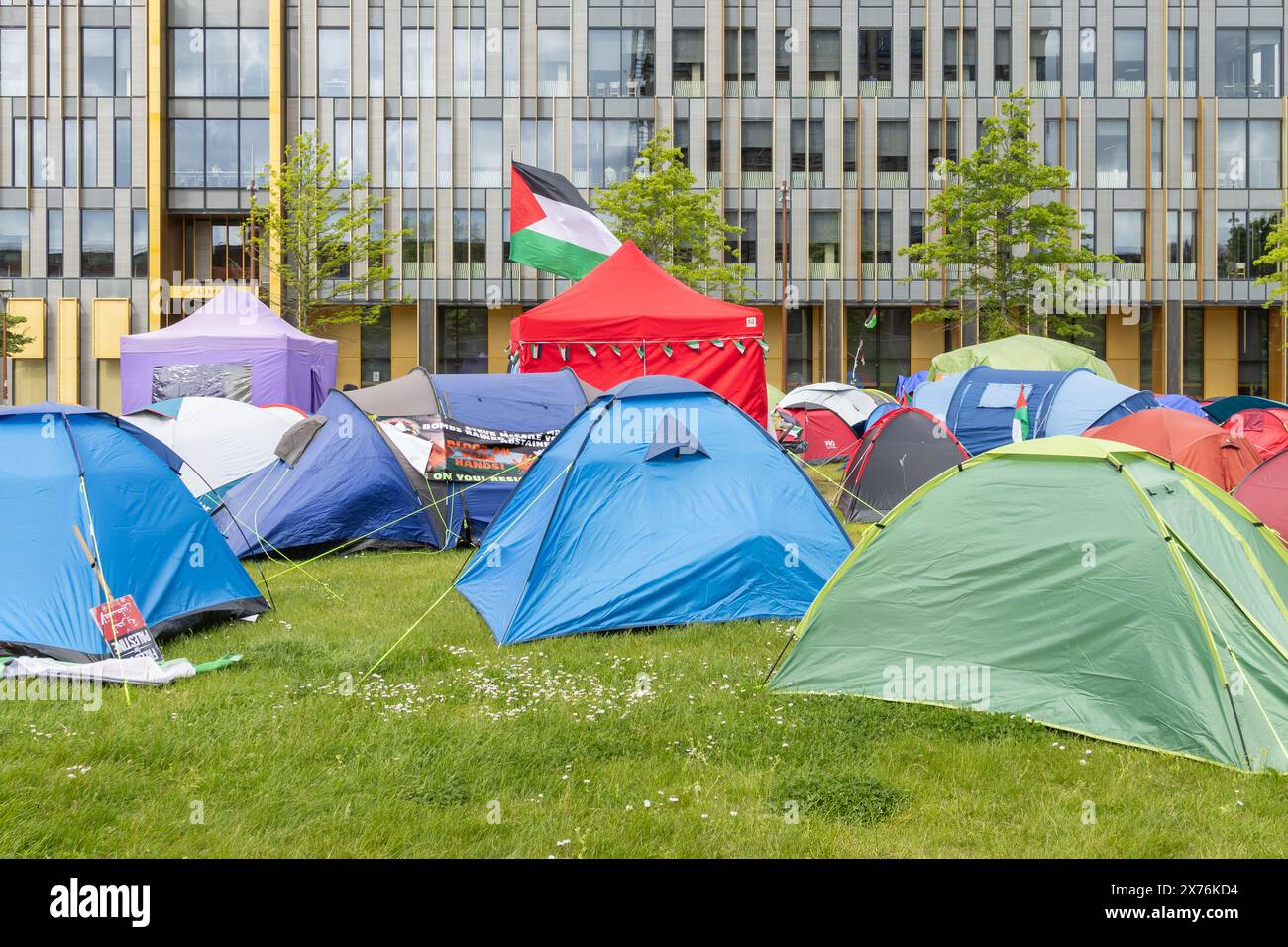 Pro Palestinian protesters in around 40 tents set up at the University ...