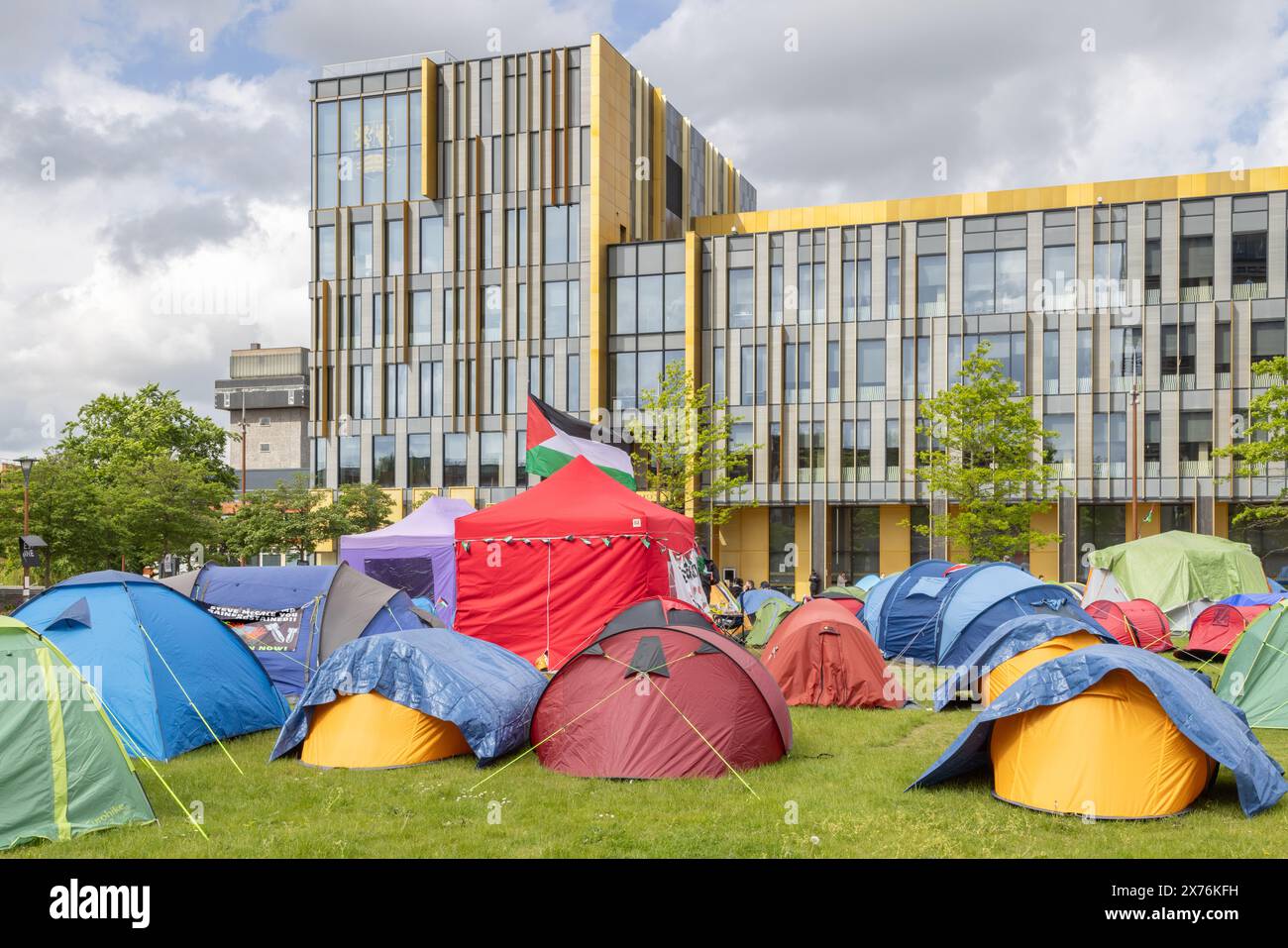 Pro Palestinian protesters in around 40 tents set up at the University ...