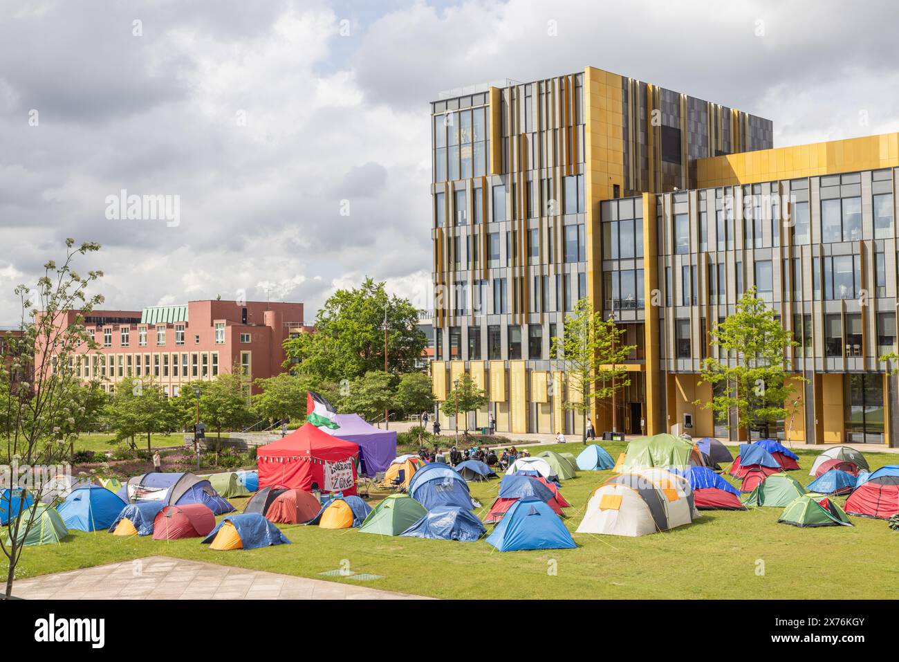 Pro Palestinian protesters in around 40 tents set up at the University ...