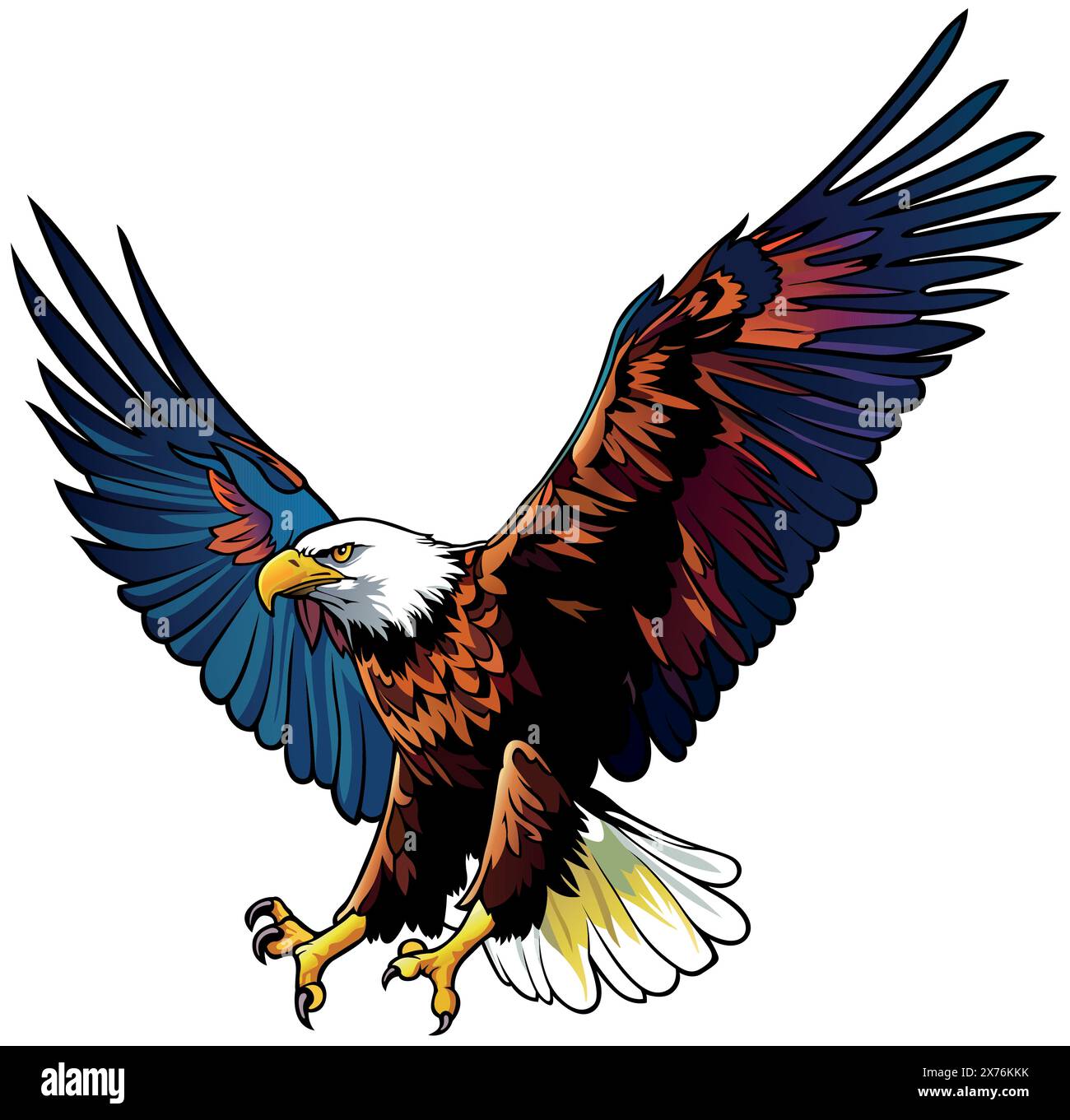 Colorful Flying Bald Eagle Stock Vector Image & Art - Alamy