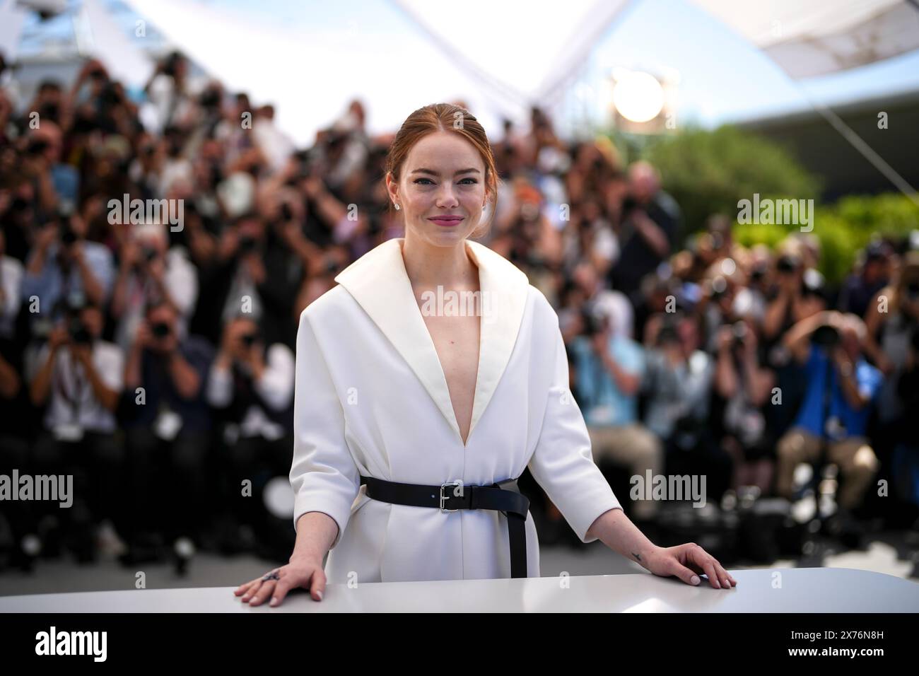 Emma Stone poses for photographers at the photo call for the film ...