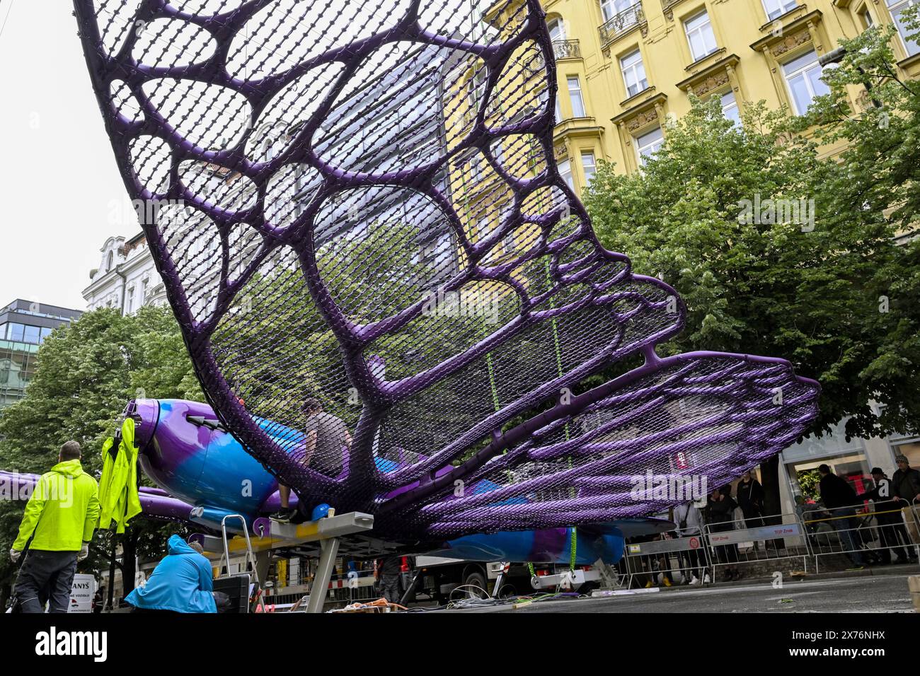Prague, Czech Republic. 18th May, 2024. Installation of artworks on the ...