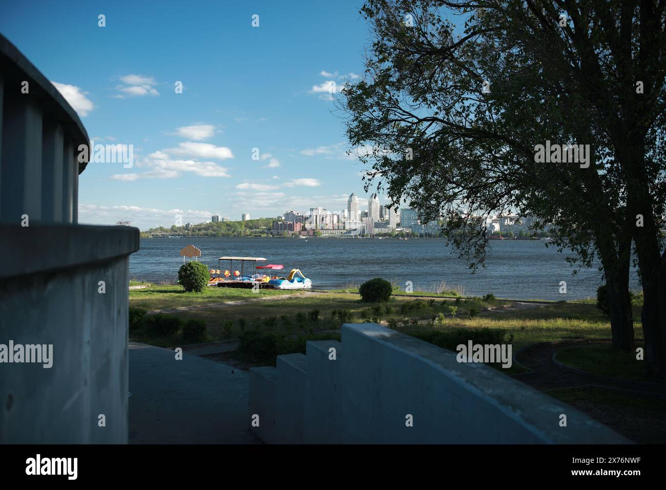 A sign above a body of water Stock Photo - Alamy