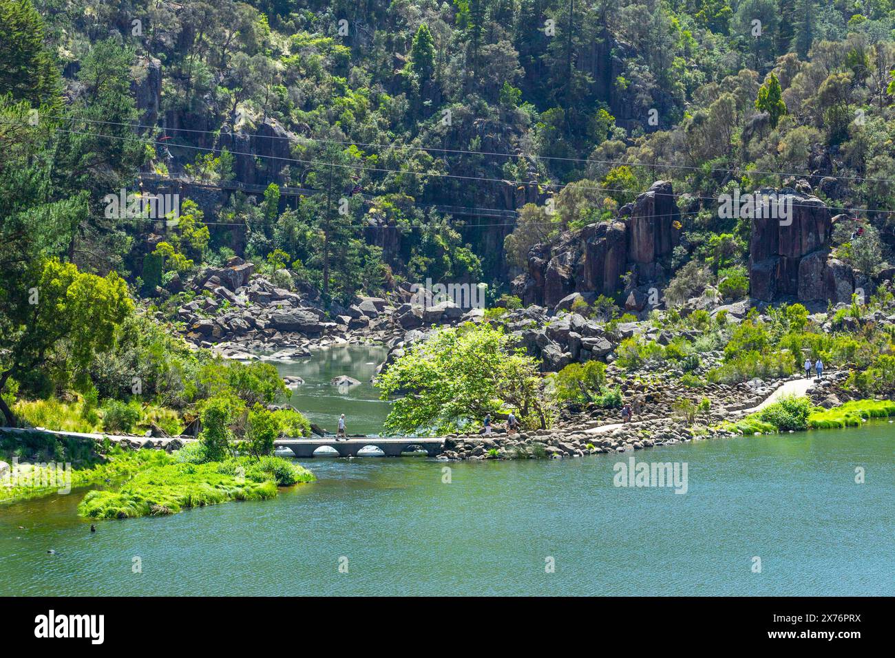 First Basin and the South Esk River in Cataract Gorge in Launceston ...