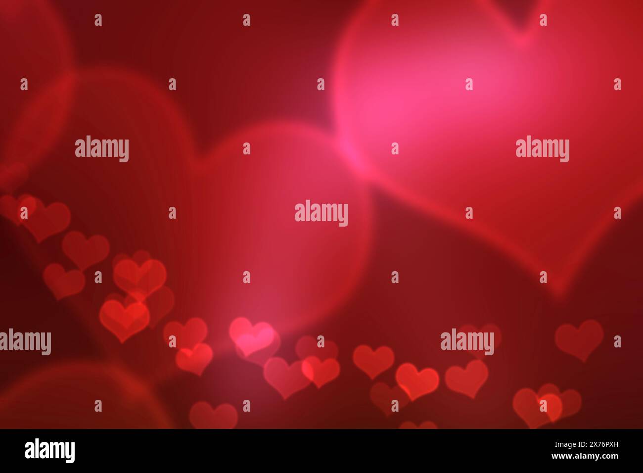 Abstract colorful defocused, blurred heart shaped bokeh lights effect ...