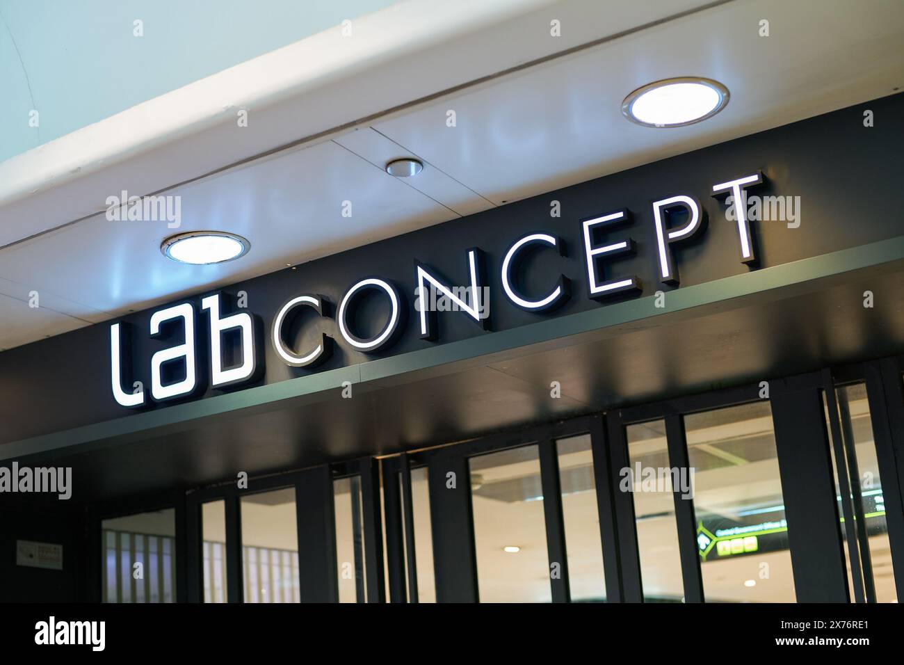 HONG KONG, CHINA - DECEMBER 05, 2023: close up shot of Lab Concept sign ...