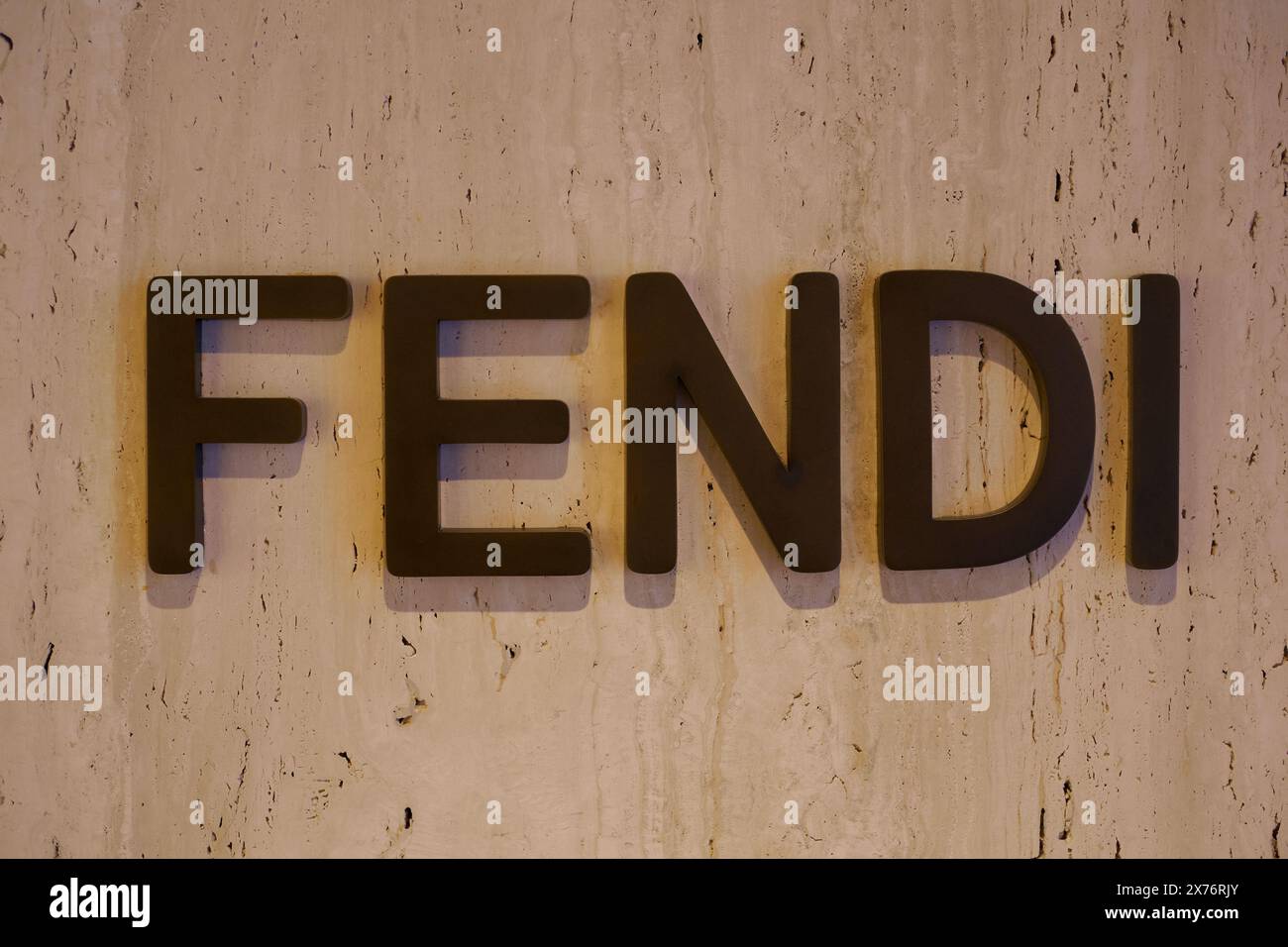 HONG KONG, CHINA - DECEMBER 05, 2023: close up shot of Fendi sign as ...