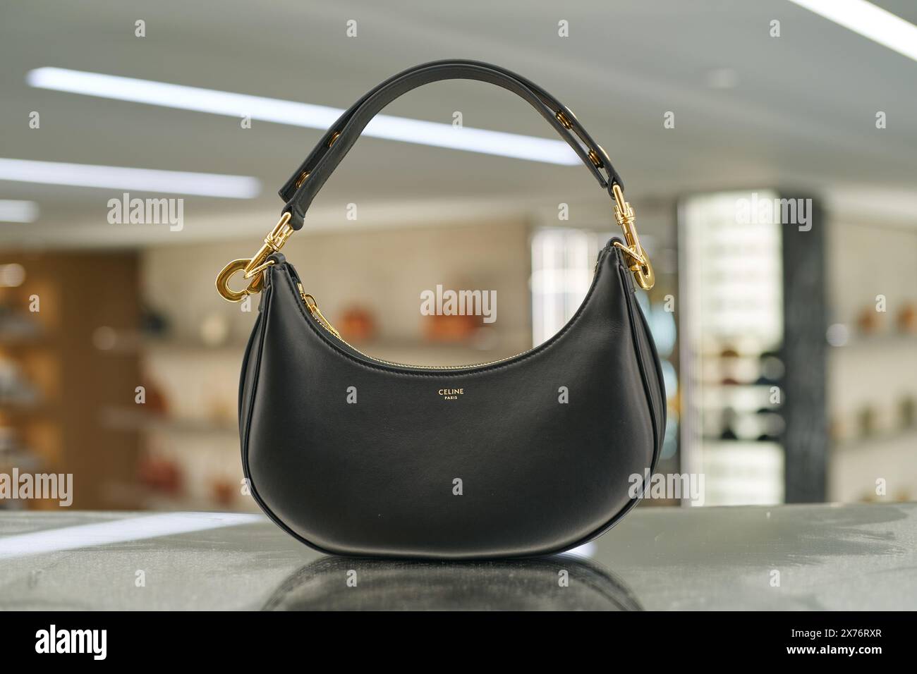 HONG KONG, CHINA - DECEMBER 05, 2023: close up shot of a bag displayed ...