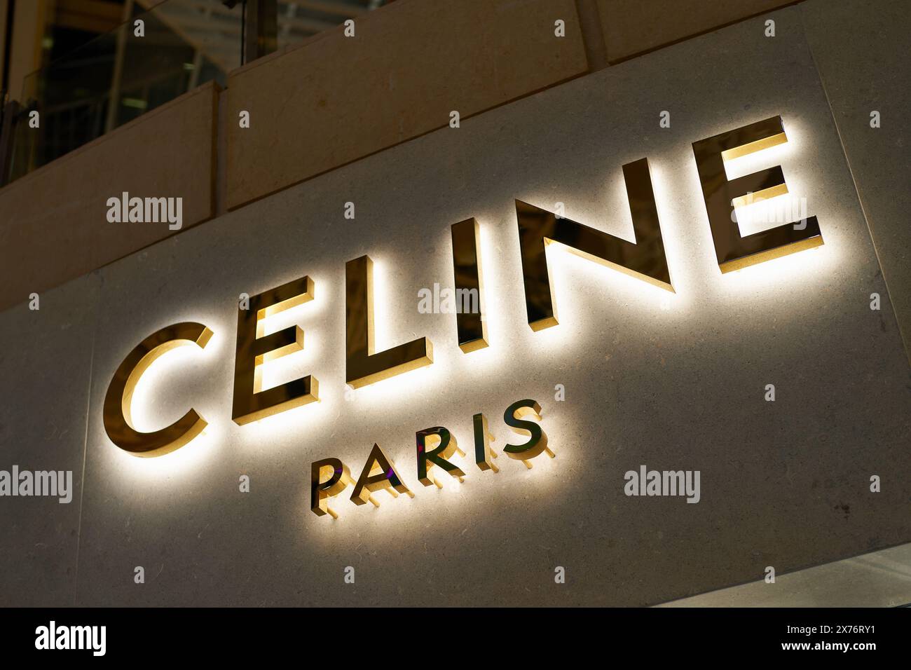 HONG KONG, CHINA - DECEMBER 05, 2023: Celine sign as seen at a store in ...