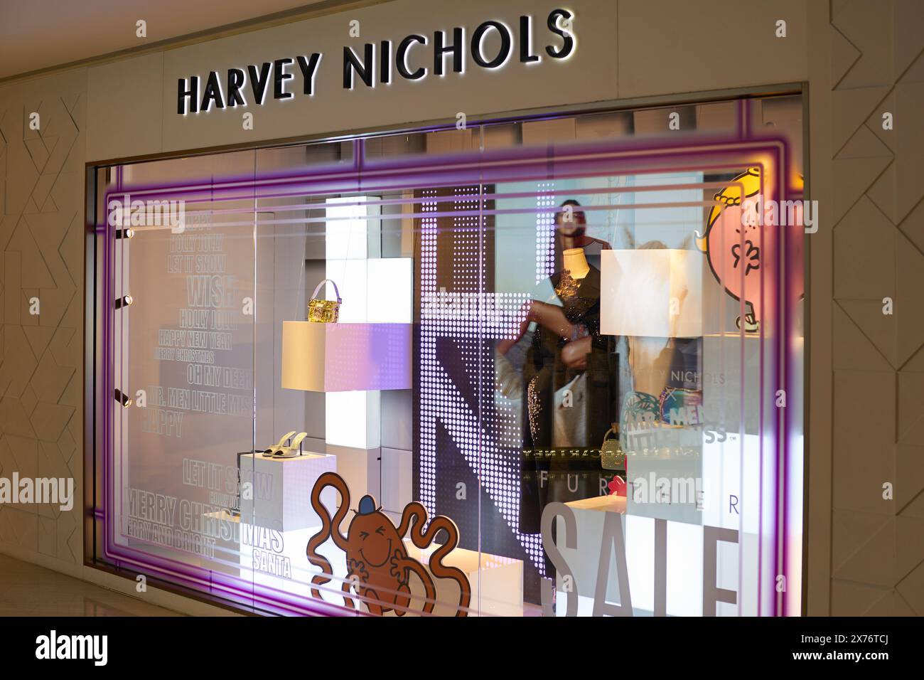 HONG KONG, CHINA - DECEMBER 05, 2023: Harvey Nichols store in Landmark mall in Hong Kong Stock ...
