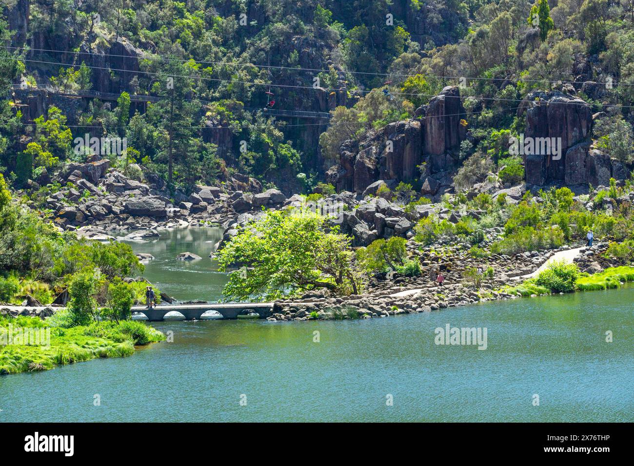 First Basin and the South Esk River in Cataract Gorge in Launceston ...