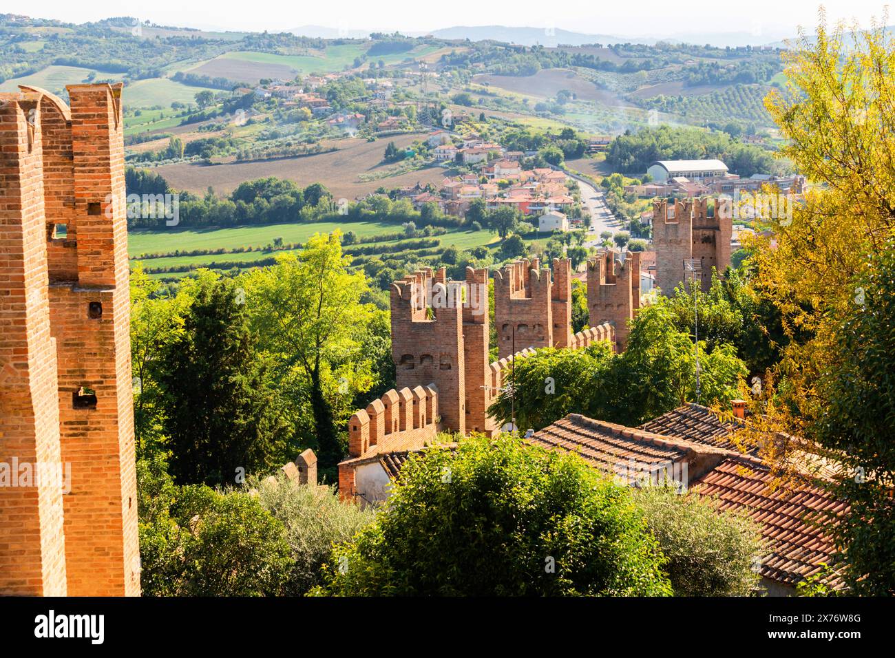 Gradara, Italy - August, 25, 2022: Gradara Castle with scenic landscape ...
