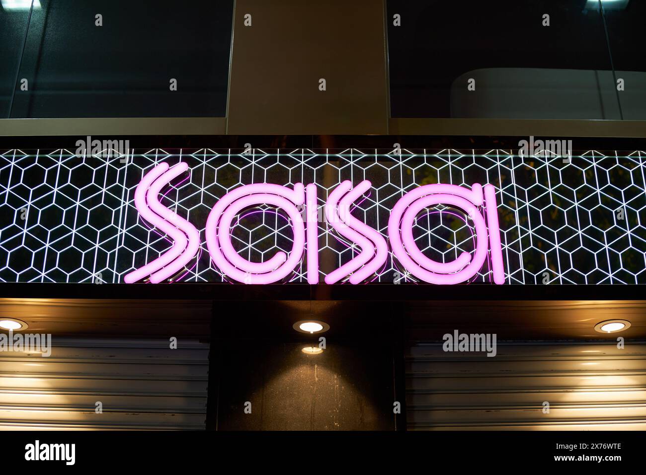 HONG KONG, CHINA - DECEMBER 05, 2023: close up shot of Sasa sign as ...