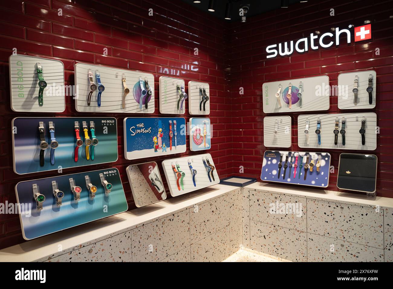 HONG KONG, CHINA - DECEMBER 06, 2023: various watches on display inside ...