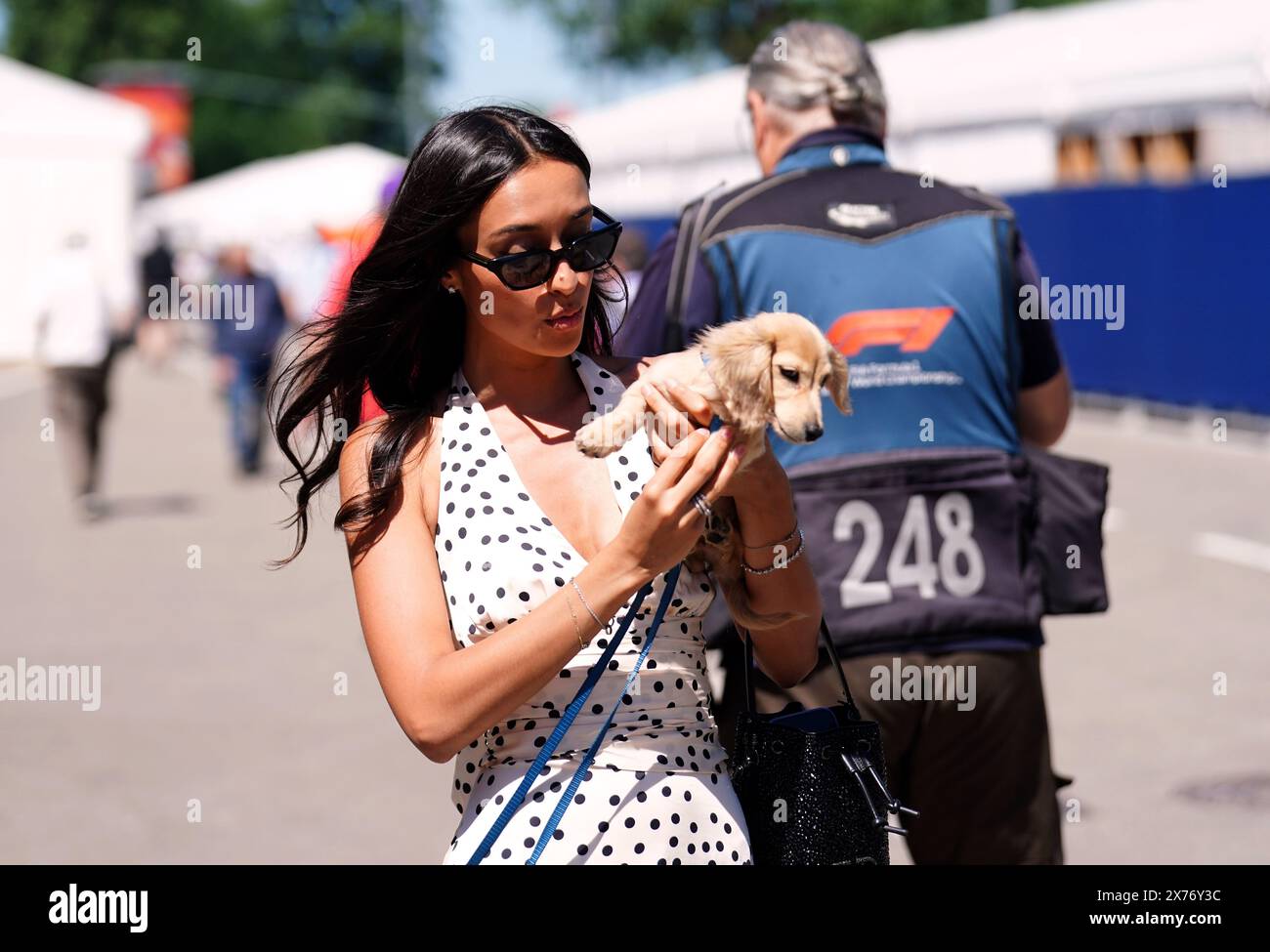 The partner of Ferrari's Charles Leclerc, Alexandra Saint Mleux with ...