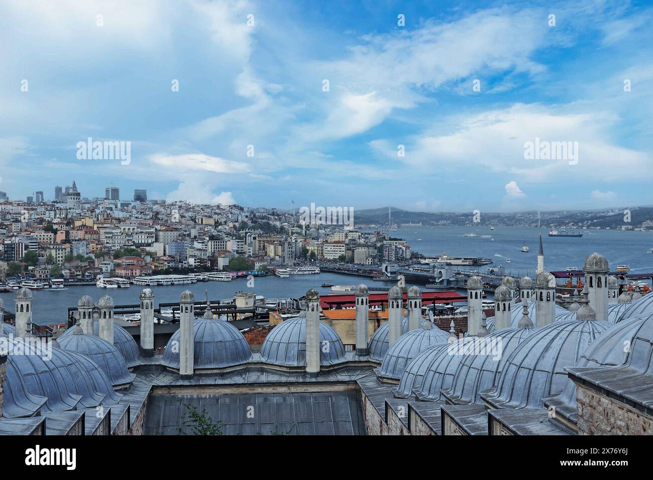 The skyline of Istanbul from Bosphorus Strait Stock Photo - Alamy