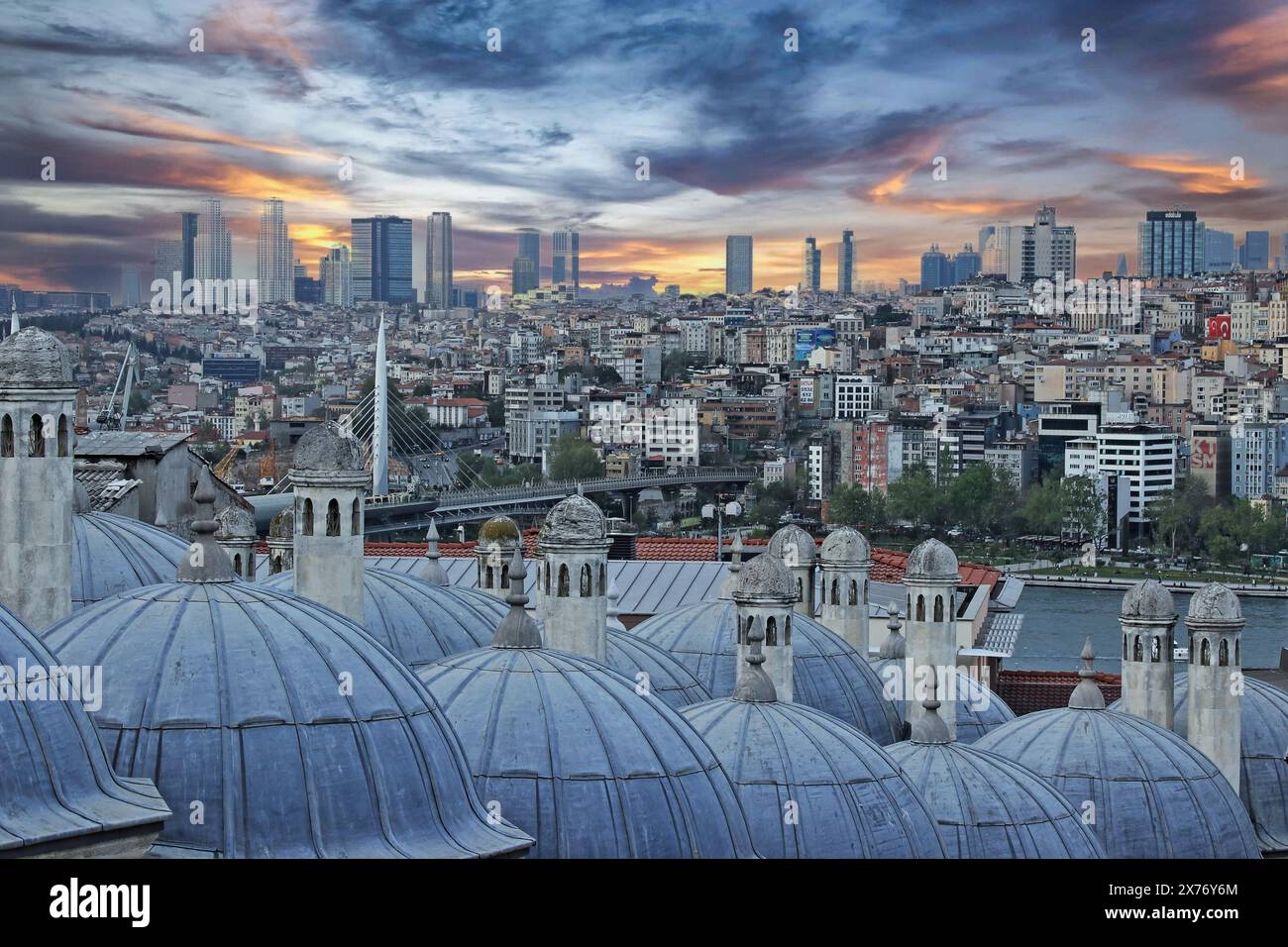 The skyline of Istanbul from Bosphorus Strait Stock Photo - Alamy