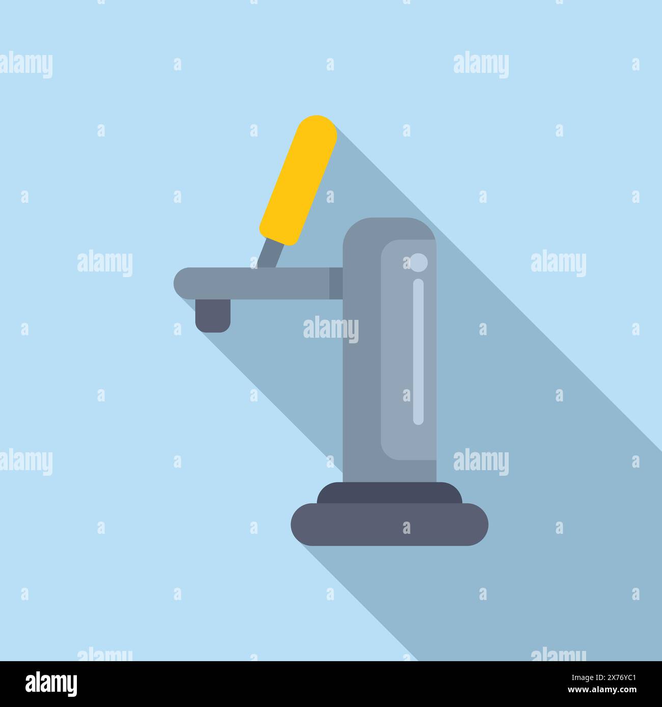 Simplified, modern illustration of a microscope casting a shadow on a ...